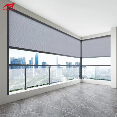 China Durable Zip Track Blinds Rainproof Function  5% 10% 30% 100% Openness Factor For All Weather Conditions for sale