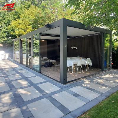 China Customized Size 3x3m Motorized Aluminum Pergola with Waterproof Remote Control and Smart Home Integration for sale