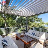 China Remote Control or Smart Home Integration Grey Motorized Aluminum Pergola for sale