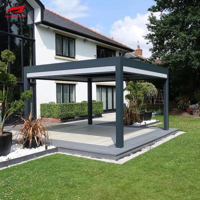 China Aluminium Pergola in Black The Perfect Combination of Style and Function Aluminum Retractable Pergola for sale