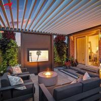 China Customized Size Motorized Aluminum Pergola For Wall-mounted / Freestanding Installation In Garden Design for sale