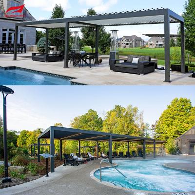 China Black Aluminum Retractable Pergola  Perfect Addition To Your Outdoor Oasis for sale