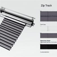 China Dark Grey/White/Custom Made Colour Zip Track Blinds 5% 10% 30% 100% Optional Openness Factor Aluminium Alloy Side Track for sale