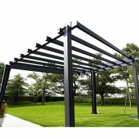 China Aluminium Pergola in Black The Perfect Combination of Style and Function Aluminum Retractable Pergola for sale