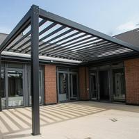 China Effortlessly Control Your Outdoor Space with Motorized Aluminum Pergola Waterproof and Windproof Solution for sale