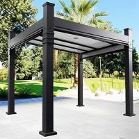 China Aluminium Pergola in Black The Perfect Combination of Style and Function Aluminum Retractable Pergola for sale