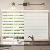 China DIY Smart Battery Operated Roller Blinds , Zebra Roller Shade Dual Fabric for sale