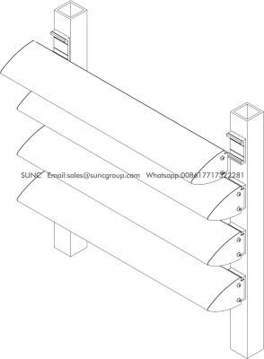 China Aerofoils Aluminum Weatherproof Louvres System PVDF Coating Air Ventilation for sale