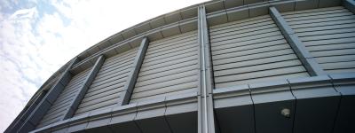 China School Curtain Wall Louvers Polyester Coating Customized Color for Office for sale