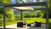 China Garden Waterproof Removable PVC Retractable Roof Pergola for sale