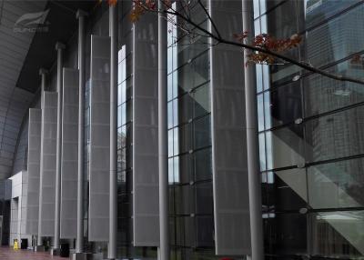 China PVDF Coating Louvre Facade System Adjustable Aeroscreen Aluminum Shopping Mall for sale
