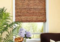 China Thermal Insulation Manual Natural Reed Blinds Custom Window Bamboo Mat Blinds for sale