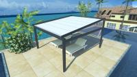 China Sun Rain Protection Waterproof Retractable Awning Screen Pergola With Fabric for sale