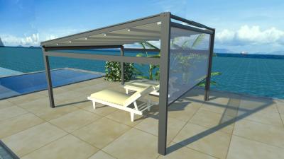 China Outdoor Waterproof Retractable Shade Awning Aluminium Side Screen Pation Pergola for sale