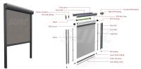 China Facade Sunshade Zip Track Motorised Roller Blinds Pvdf Surface for sale