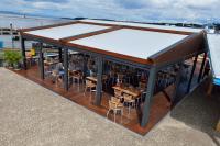 China Aluminum Alloy Retractable Awning Waterproof PVC Retractable Patio Awning for sale