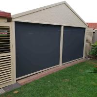 China Dark Grey Fabric Zip Track Blinds Suitable For Outdoor Residential Or Commercial for sale