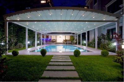 China Private Residence Retractable Louvered Roof Systems Metal Garage Awning for sale