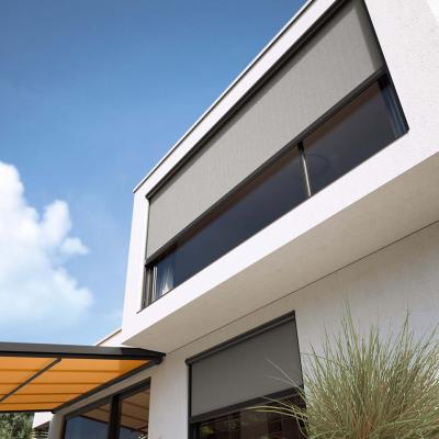 China Dark Grey Fabric Zip Track Blinds Suitable For Outdoor Residential Or Commercial for sale