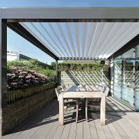 China Waterproof PVC Retractable Patio Awning With Led Lights Gazebo for sale