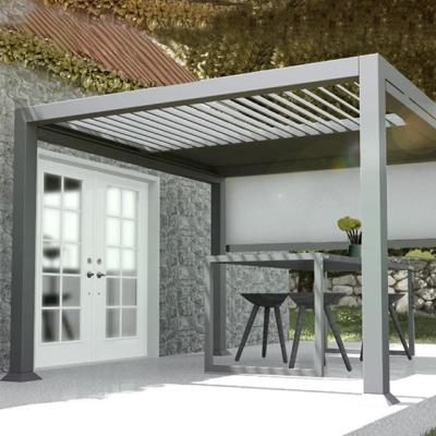 China Decorative Intelligent 2mm 6063 Alu Patio Louvre Roof Gazebo Pergola for sale