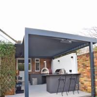 China Outdoor 265mm Aerofoil Sun Aluminium Louvered Pergola Roof Canopy for sale