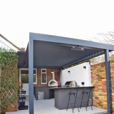 China Outdoor 265mm Aerofoil Sun Aluminium Louvered Pergola Roof Canopy for sale