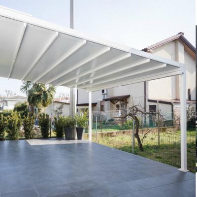 China Freestanding 150mm Blade Aluminum Louvered Retractable Patio Roof for sale