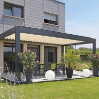 China SS304 RAL9016  Folding Aluminium Garden Gazebo Louvered Roof for sale