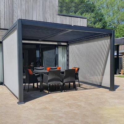 China Awning System 202mm Adjustable Aluminum Pergola With Retractable Canopy for sale