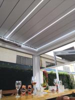 China Waterproof Gazebo Pergola Removable Roof Pvc Pergola Roof With Led Lights for sale