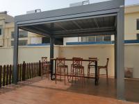 China Waterproof Gazebo Pergola Removable Roof Pvc Pergola Roof With Led Lights for sale