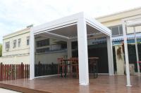 China Waterproof Gazebo Pergola Removable Roof Pvc Pergola Roof With Led Lights for sale
