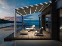 China Modern Design Bioclimatic Motorized Aluminium Retractable PVC Pergola for sale