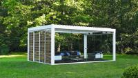 China Waterproof Motorized Louver Roof Aluminium Pergola for sale