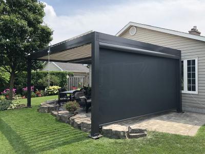 China Custom Made Colour Zip Track Blinds Rainproof And Customizable In Dark Grey / White for sale