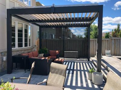 China Rodent Proof Retractable Aluminum Pergola Rain Protection for sale