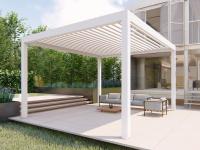 China 2.5mm Automatic Insulated Aluminum Pergola With Open Roof for sale