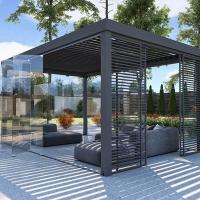 China Waterproof Louver Roof Motorized Aluminum Pergola Powder Coated for sale