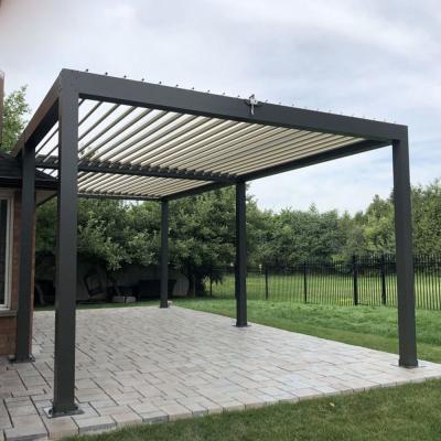 China 3.0mm Garden Aluminum Pergola Louvered Roof Waterproof Gazebo for sale