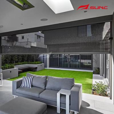 China Waterproof Outdoor Roller Blinds Zip Track Blinds Patio Roll Up Shade Window for sale