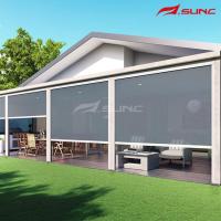 China Facade Sunshade Zip Track Motorised Roller Blinds Pvdf Surface for sale