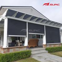 China DIY Outdoor Partition Roller Blinds / Motorized Patio Blinds with Adjustable Openness for sale