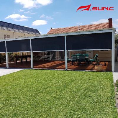 China Remote Control Outdoor Waterproof Zip Track Blinds Windproof Sun Shading for sale
