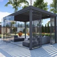 China Louver Roof Outdoor Motorized Aluminium Pergola Anodic Oxidation for sale
