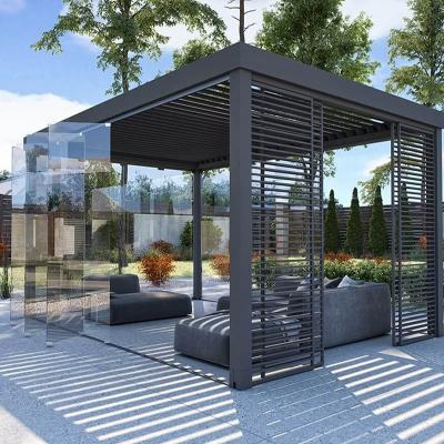 China Louver Roof Outdoor Motorized Aluminium Pergola Anodic Oxidation for sale