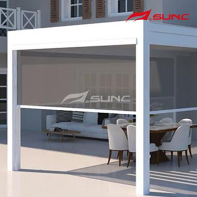 China Sunshading Motorized Zip Track Outdoor Blinds Windproof Rainproof for sale