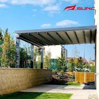 China Wall-mounted Installation Retractable Roof Pergola With Motorized Operation And Anodic Oxidation for sale