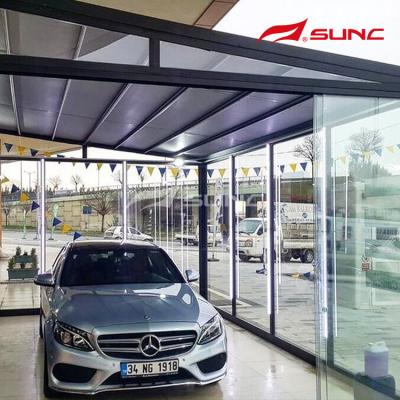 China Aluminum Alloy Expandable Canopy Pergola With Rainproof Function And Frame Material for sale