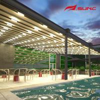 China Effortlessly Assemble Retractable Roof Pergola With Added Features Of LED Light Strips for sale
